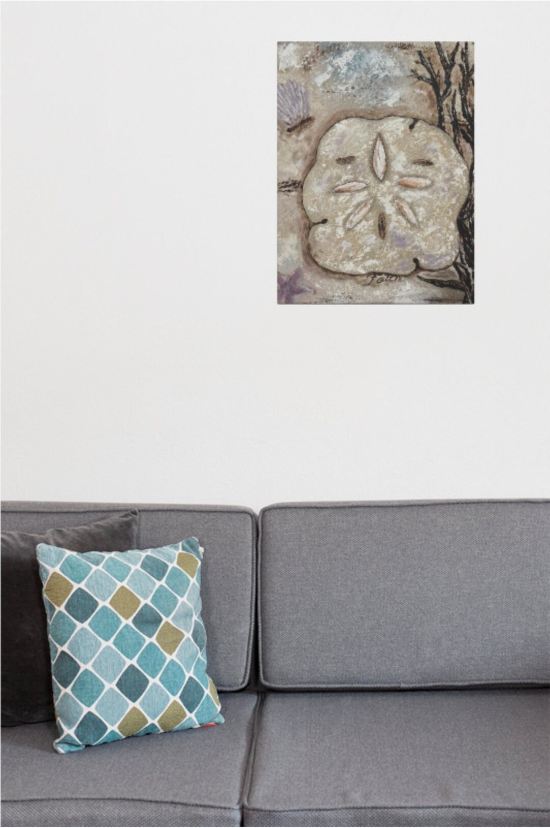 Sand Dollar Oil Painting | Hand Painted Beach Wall Art | Stretched ...