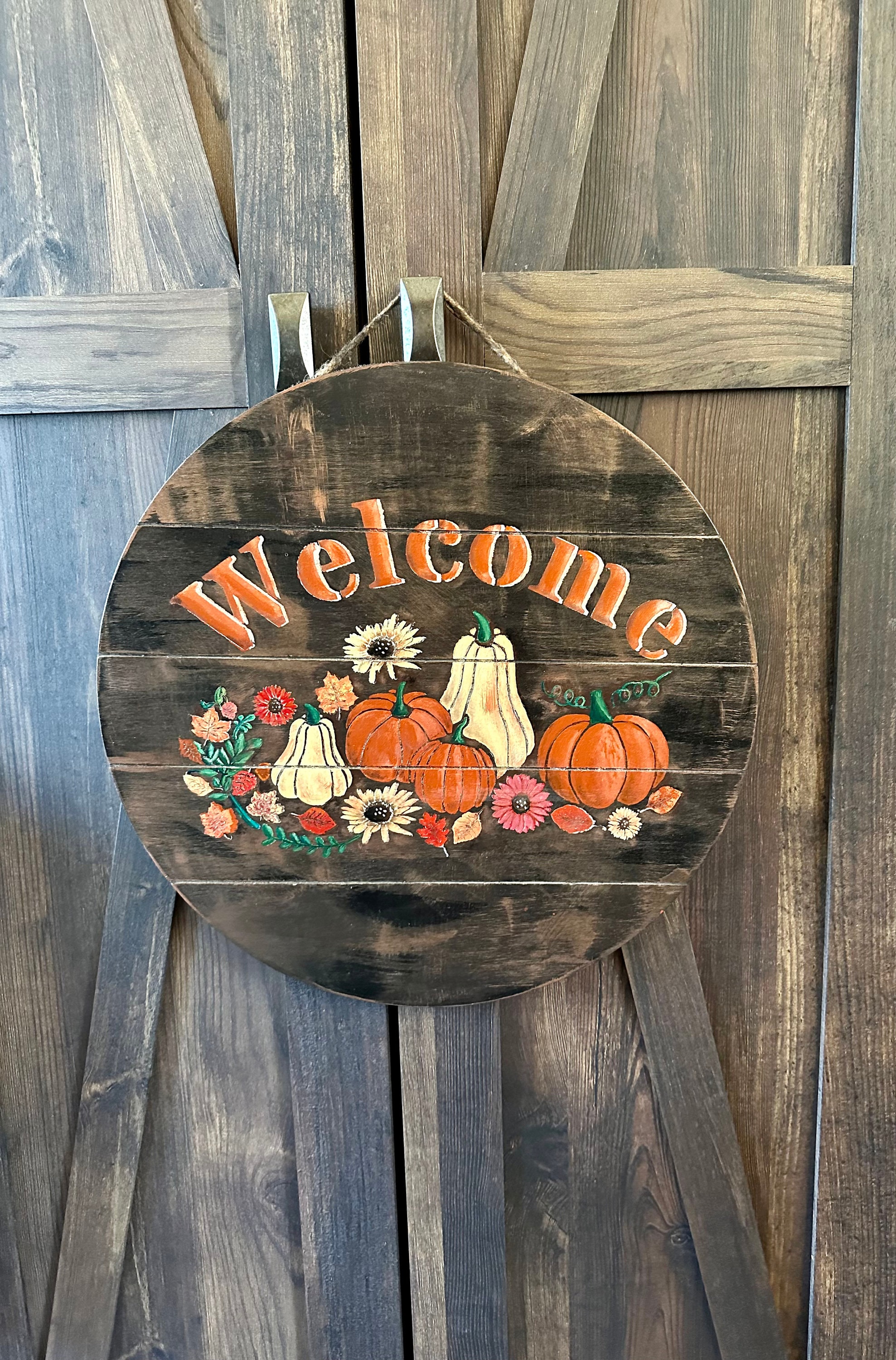 Thanksgiving Porch, Door Sign Welcome Wooden Sign, Hand Painted Wood ...