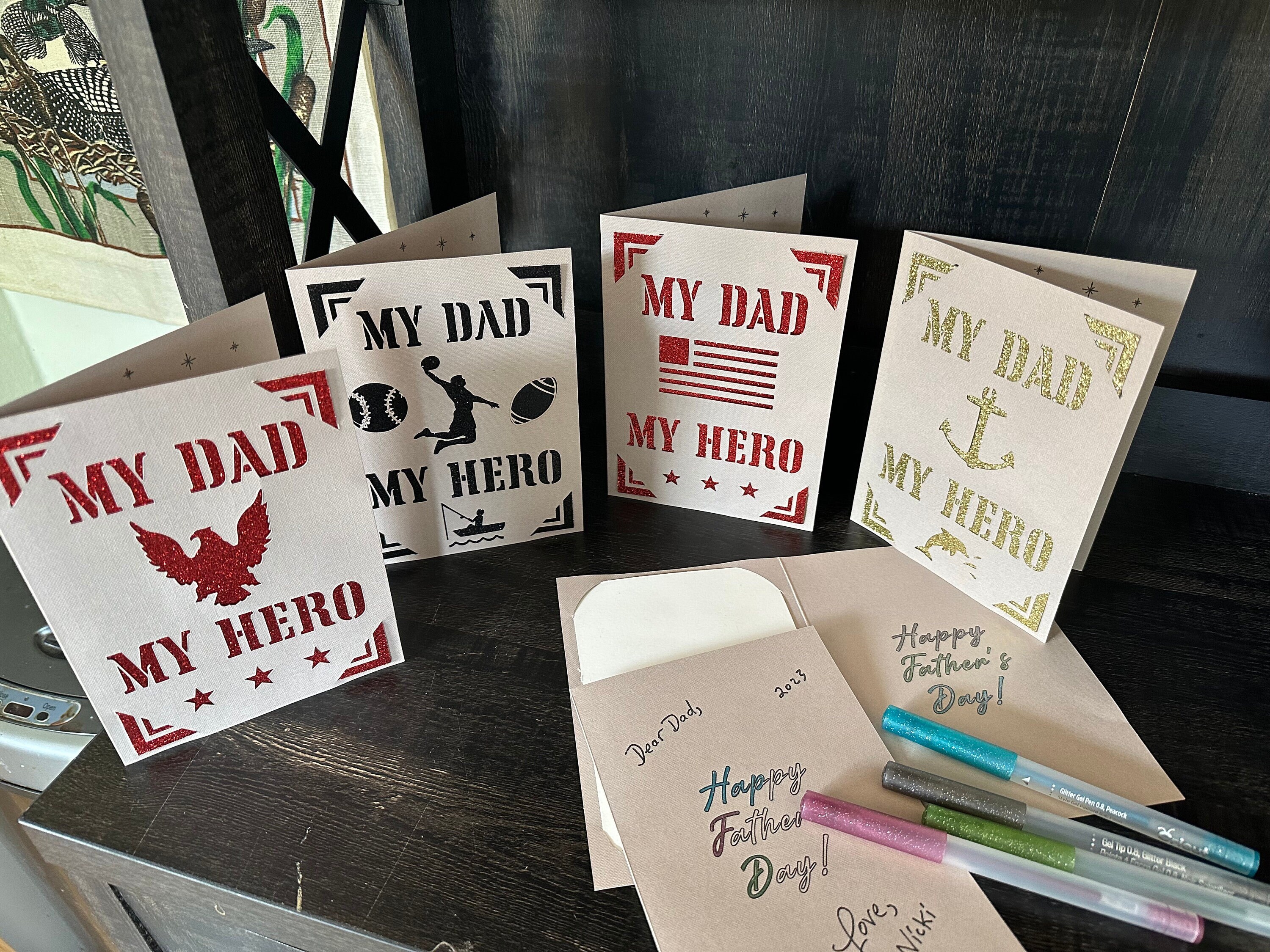 Coloring Card for Father's Day From Child My Dad My Hero Card ...