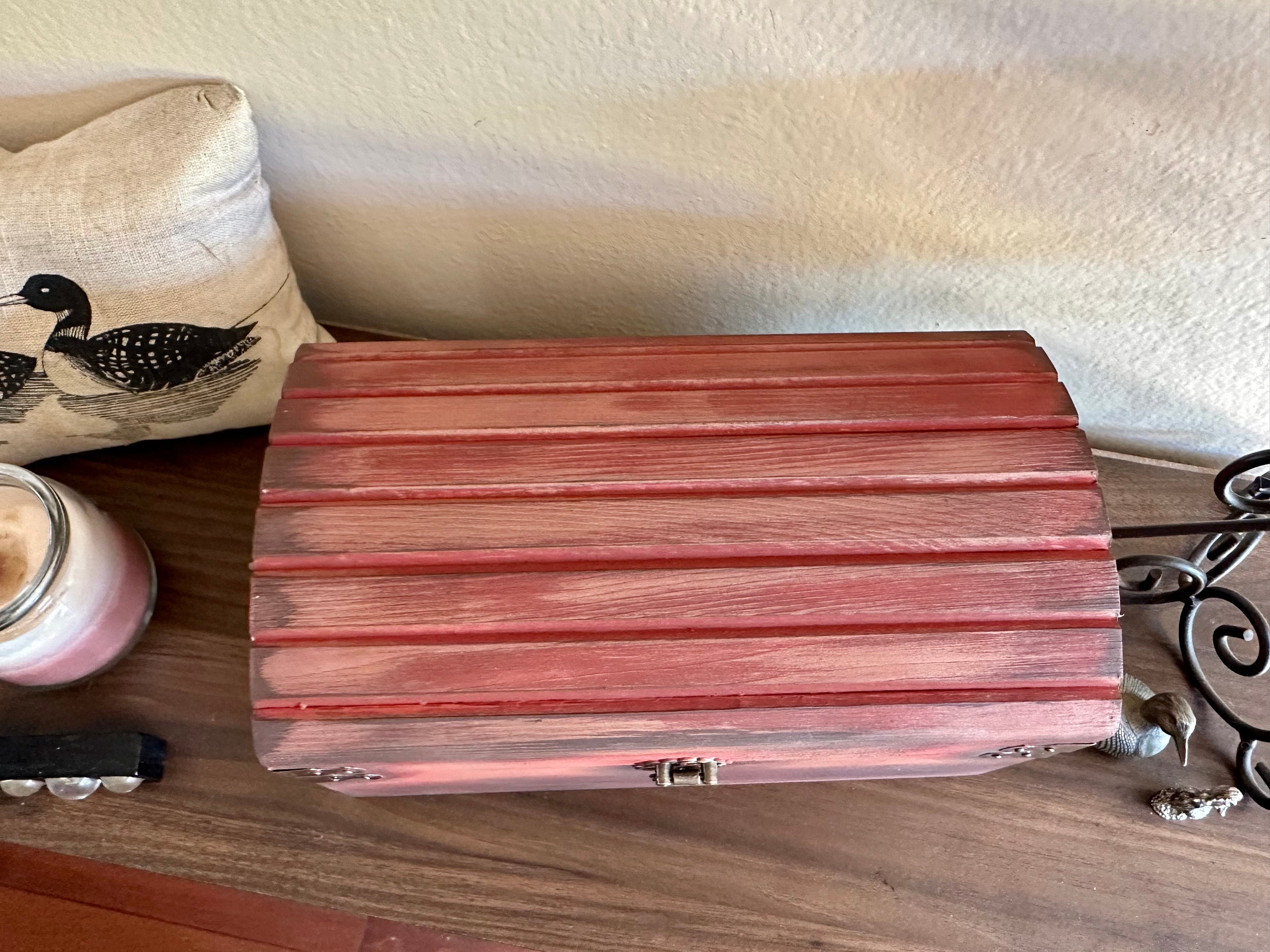 Wooden Treasure Chest Box Hand Painted Trinket Box Unique Keepsake and ...