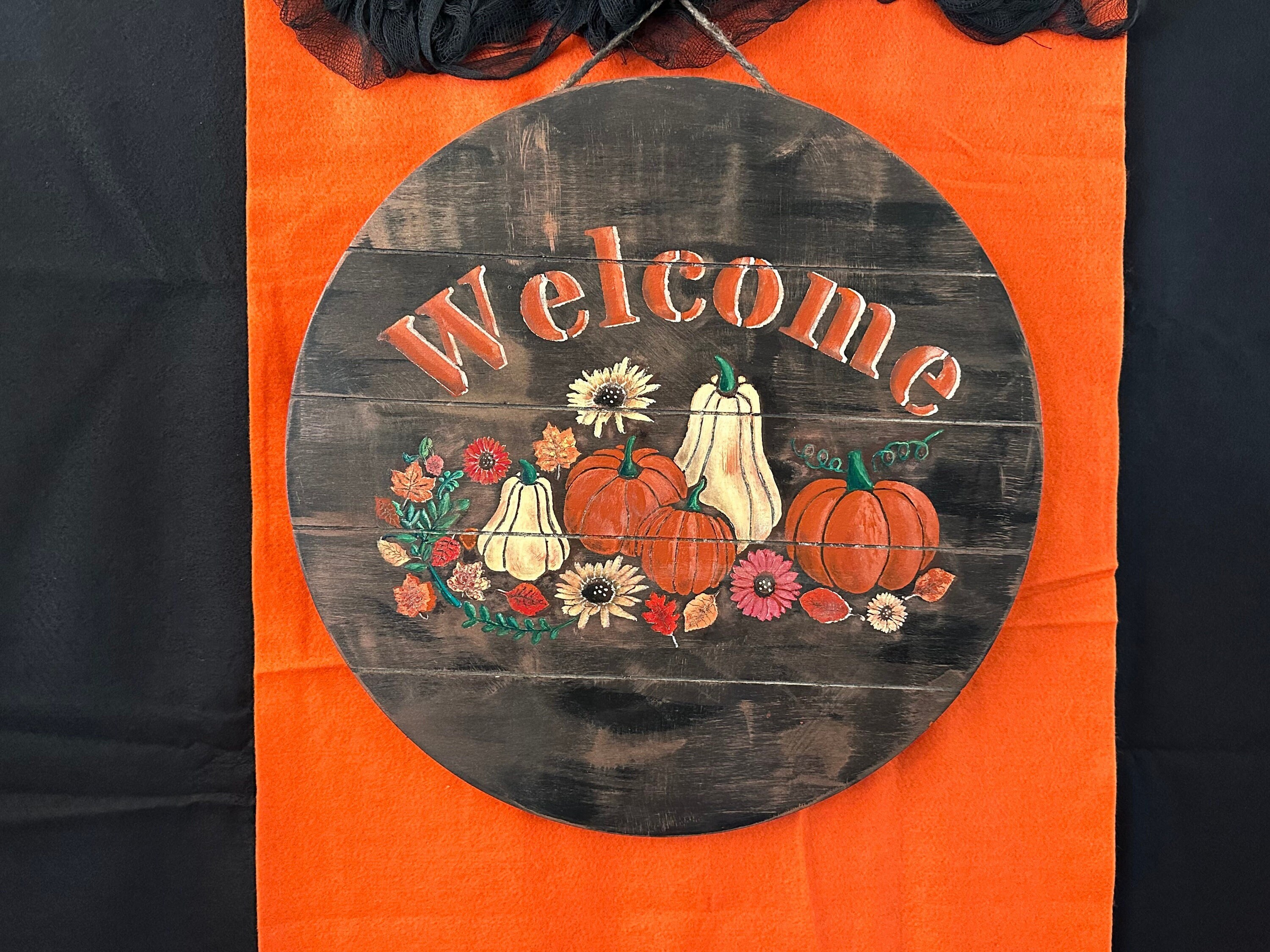 Thanksgiving Porch, Door Sign Welcome Wooden Sign, Hand Painted Wood ...