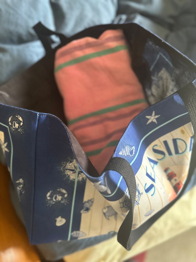 Lighthouse Tote Bag Navy Blue | Beach/pool Bag | Coastal and Nautical ...