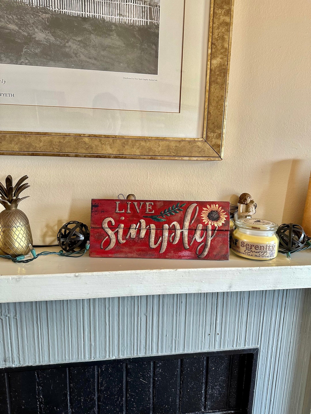 Live Simply Sign, Rustic Wooden Wall Art, Hand Painted, Vintage Style ...