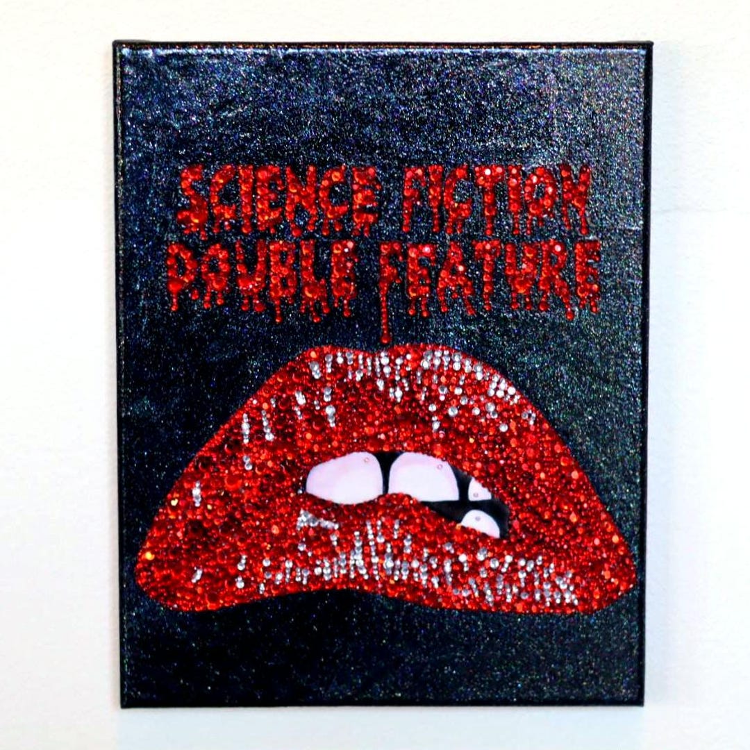 Rhinestone Rocky Horror Lips Canvas Art - Etsy