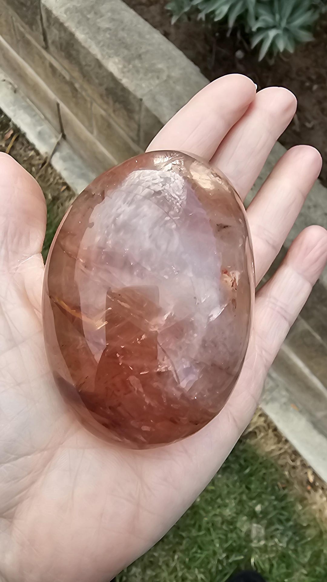 Hematoid Fire Quartz Palmstone - Etsy