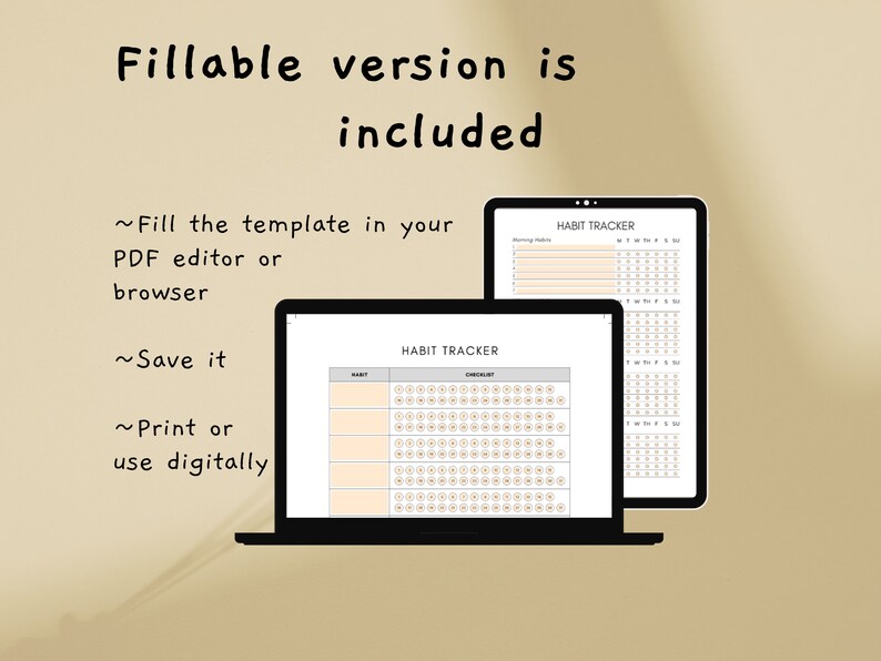 Habit Tracker Printable | Minimalistic Daily Habit Tracker | Habit ...