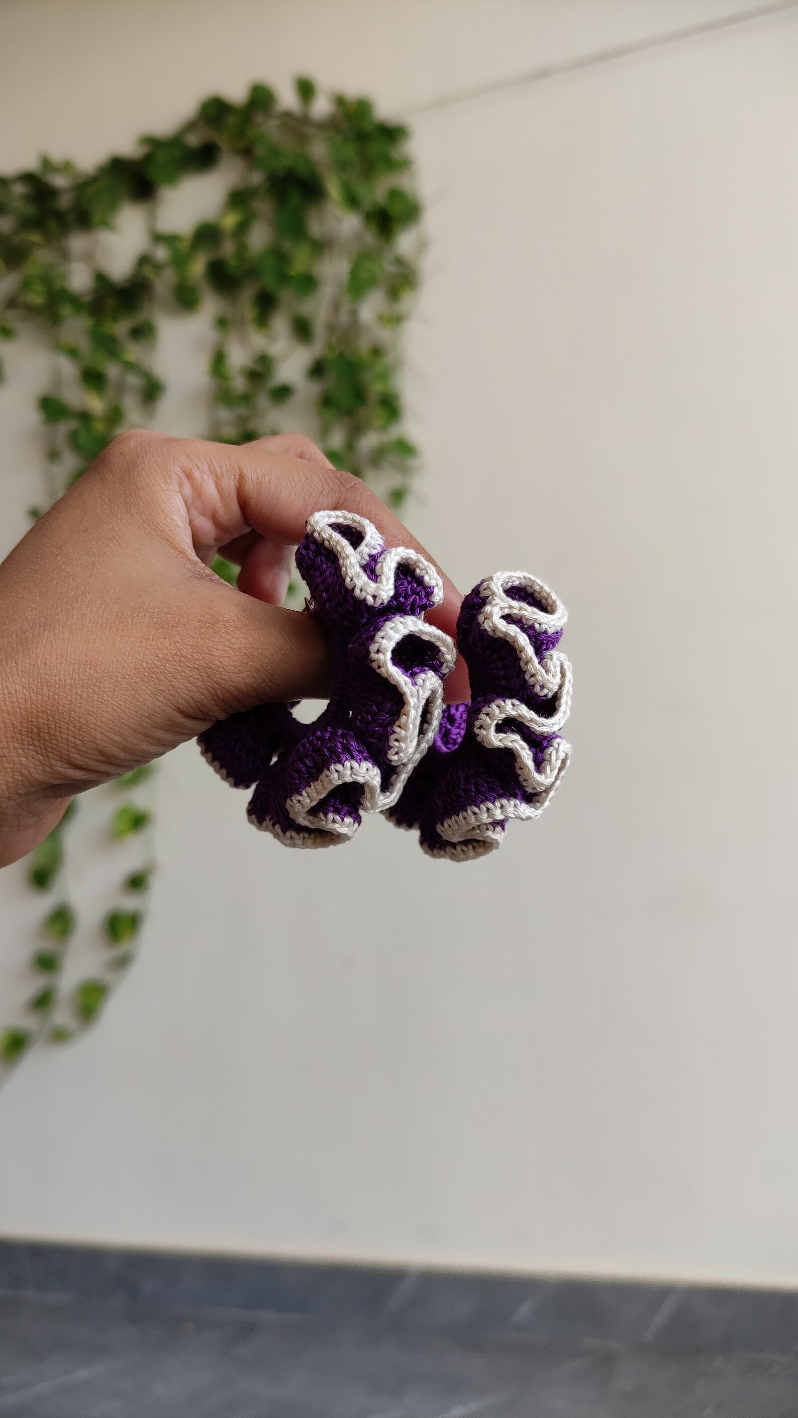 Crochet Ruffled Earrings Crochet Hoop Earrings Statement Hoops Unique ...