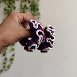 Crochet Ruffled Earrings Crochet Hoop Earrings Statement Hoops Unique ...