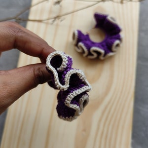 Crochet Ruffled Earrings Crochet Hoop Earrings Statement Hoops Unique ...