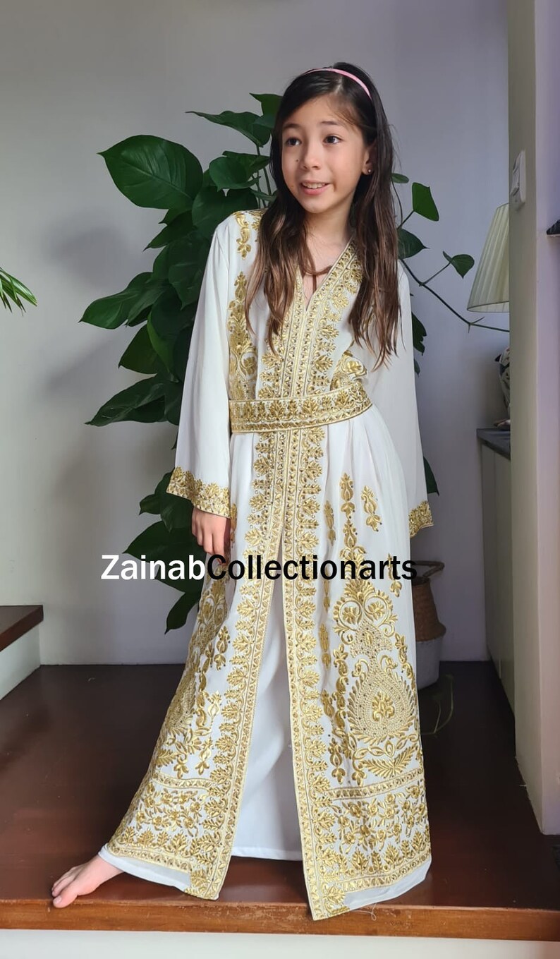 Muslim Girls Dress Kids Abaya Moroccan Caftan Kids Khimar Jilbab Kids ...