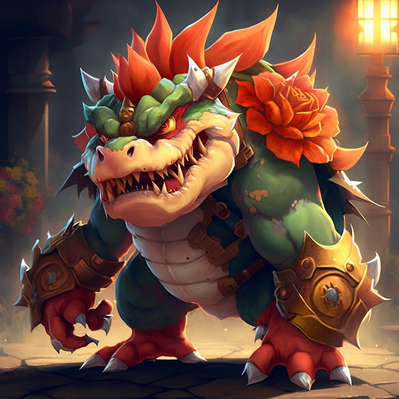 Bowser Digital Wall Art, Hayao Miyazaki Inspired Digital Gamer Art ...