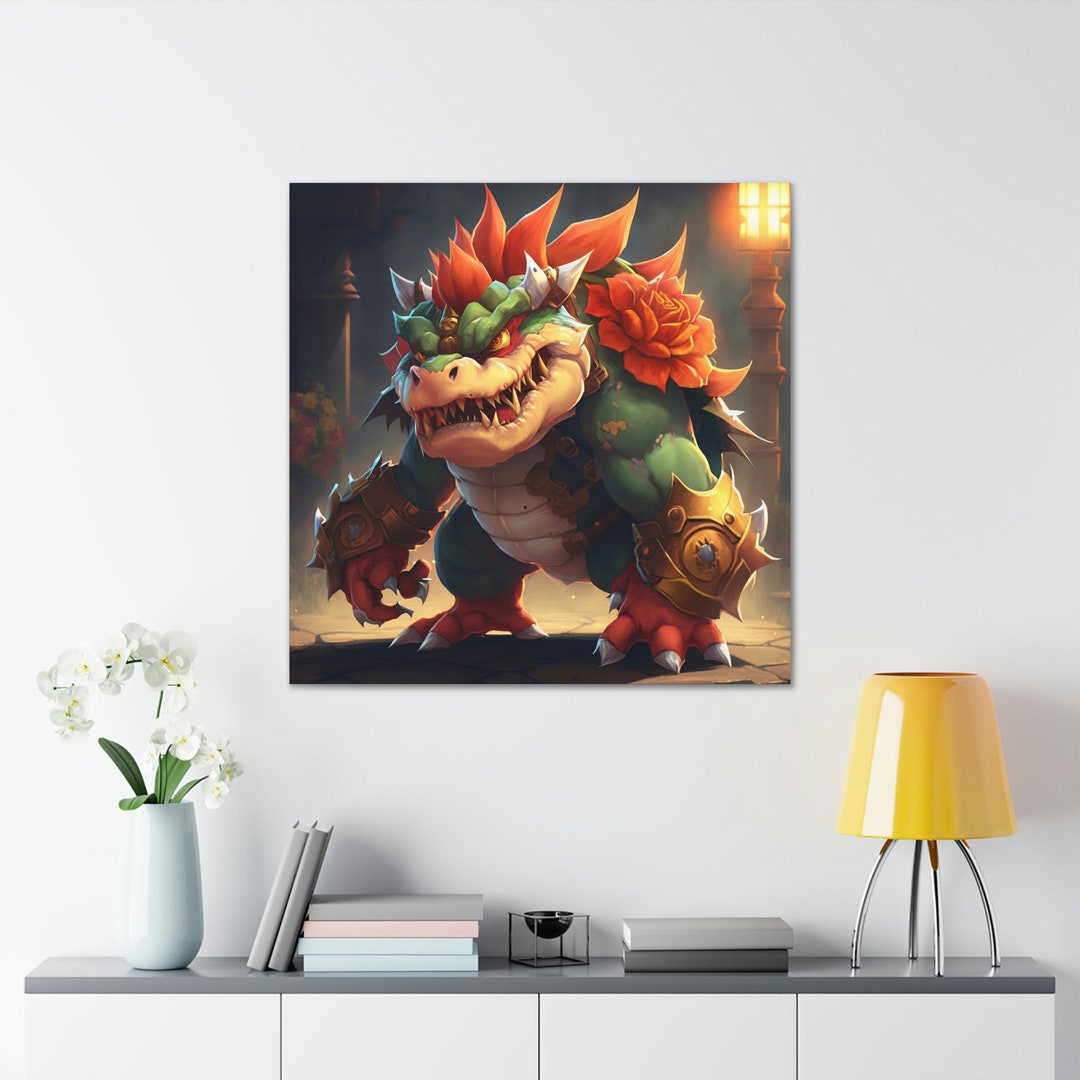 Realistic Bowser Wall Art Super Mario Brothers Bowser Canvas - Etsy