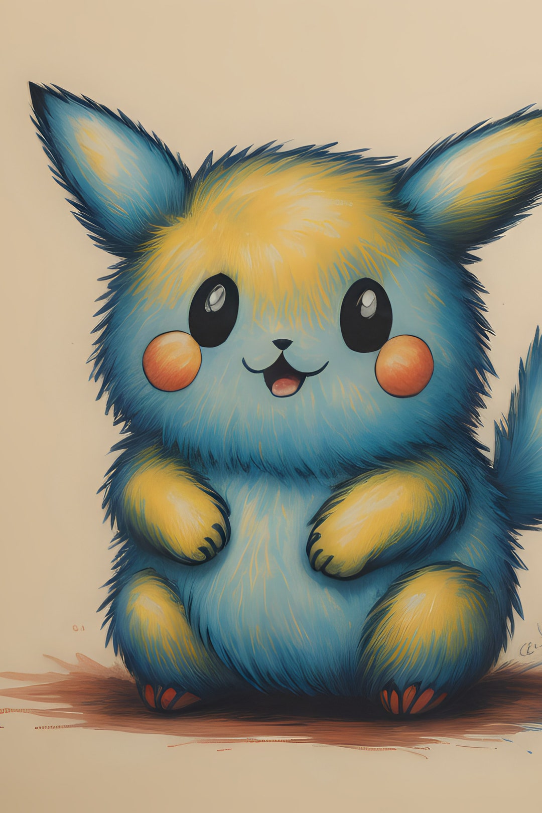 Pikachu and Pokemon Inspired Crayon Art Digital Poster Gamer Life ...