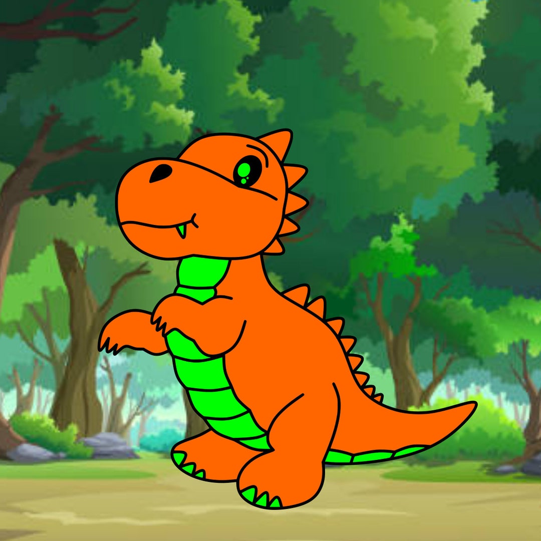 Cute Colorful Children's Dinosaur Inspired Digital SVG Design With ...