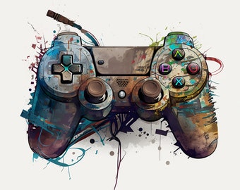 Graffiti Style Gaming Controller, PNG Gamer Life, Digital Shirt PNG ...