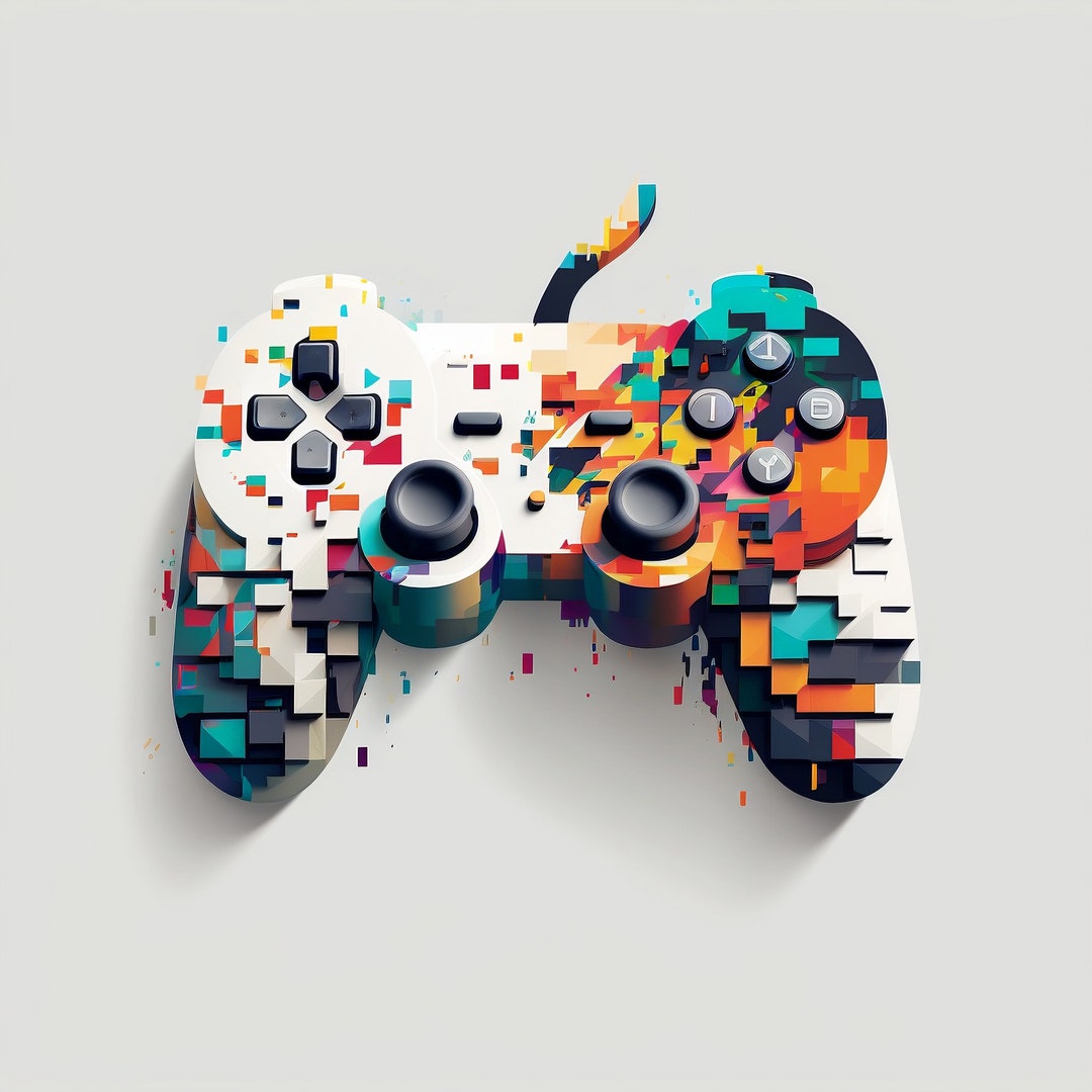 Pixelated Controller Gaming Transparent PNG Printable Video Game Gaming ...