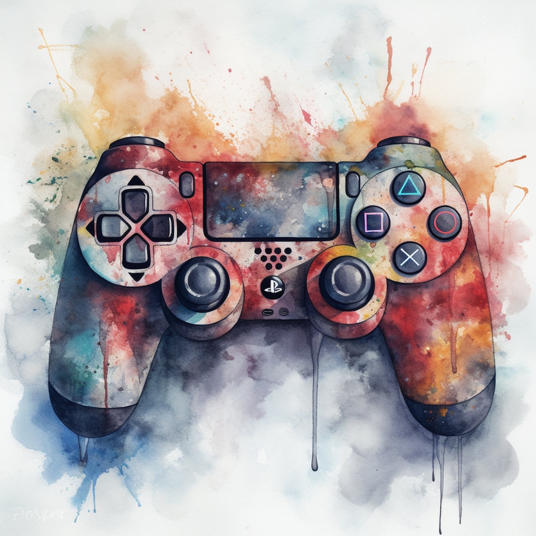 Watercolor Gaming Controller PNG: Gamer Art, Sublimation Design ...