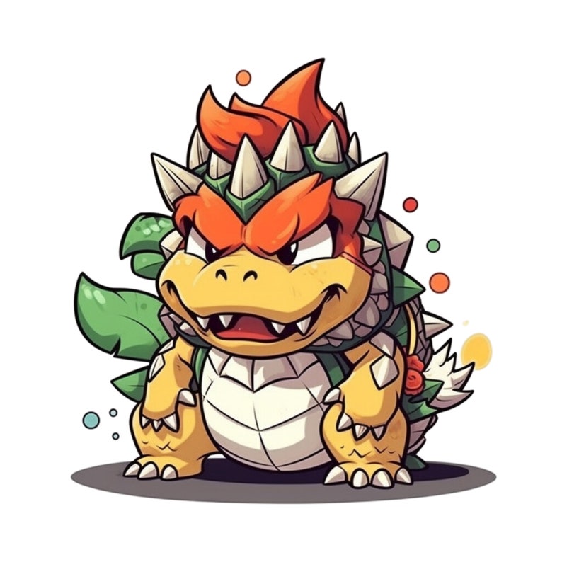 Cute Bowser Super Mario Brothers Digital Art, Chibi Studio Ghibli ...