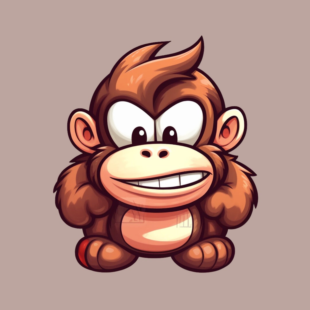 Cute Donkey Kong Digital Art PNG, Chibi Studio Ghibli Donkey Kong ...