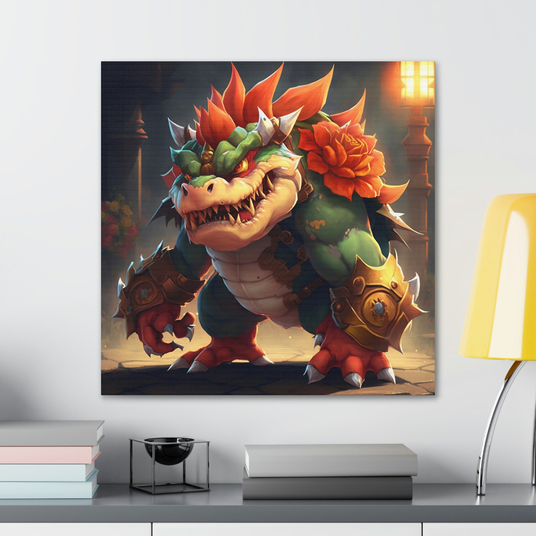 Realistic Bowser Wall Art Super Mario Brothers Bowser Canvas - Etsy