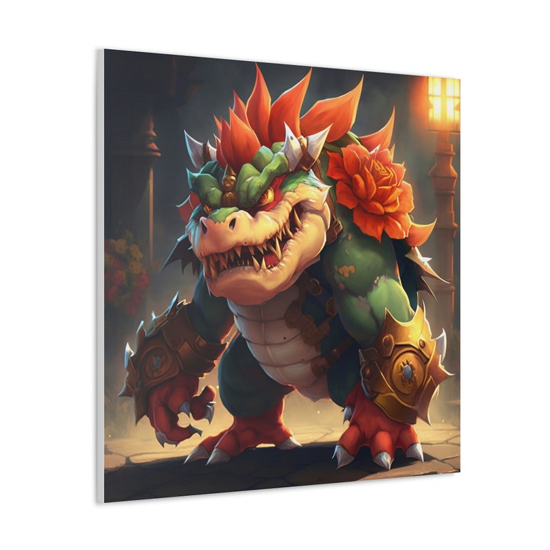 Realistic Bowser Wall Art Super Mario Brothers Bowser Canvas - Etsy