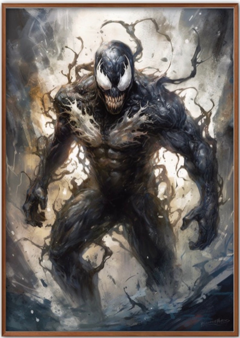 Superhero Villains Art Prints: Venom, Harley Quinn, Magneto (digital ...