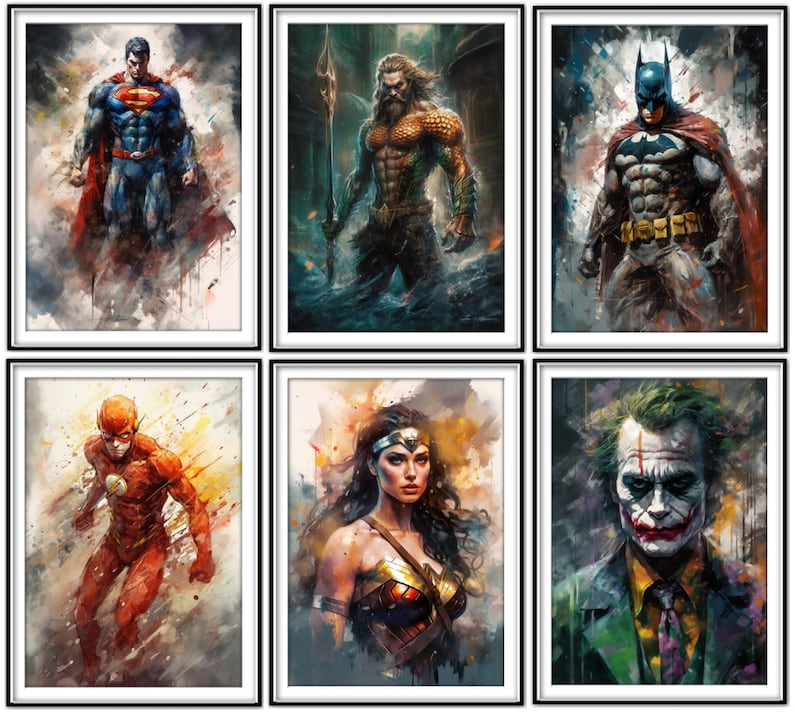 18 Superhero Wall Art, Superhero Prints, Superhero Wall Art,watercolor ...