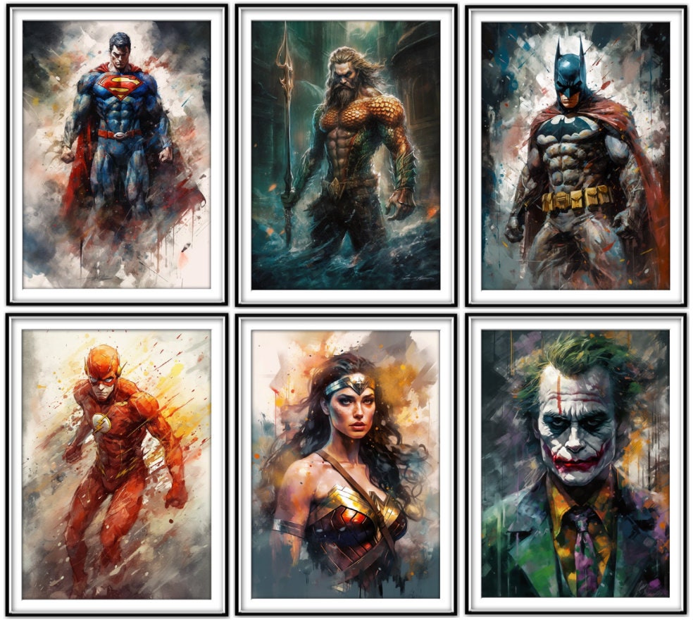 18 Superhero Wall Art, Superhero Prints, Superhero Wall Art,watercolor ...