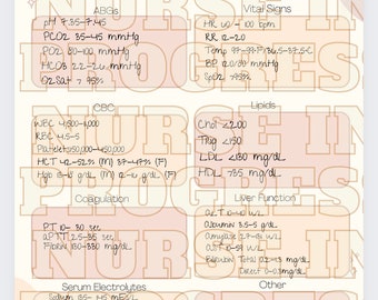 Lab Values Cheat Sheet - Etsy