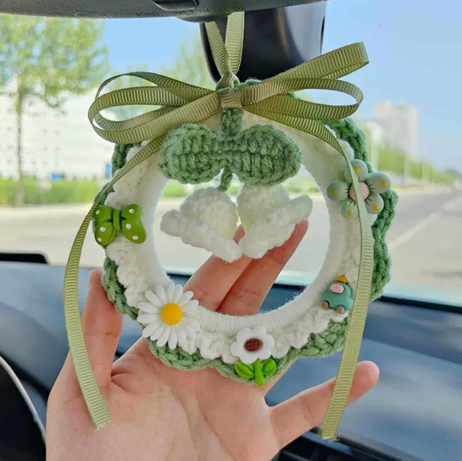 Cute Lily of the Valley Crochet Car Charm Handmade Car Rear - Etsy