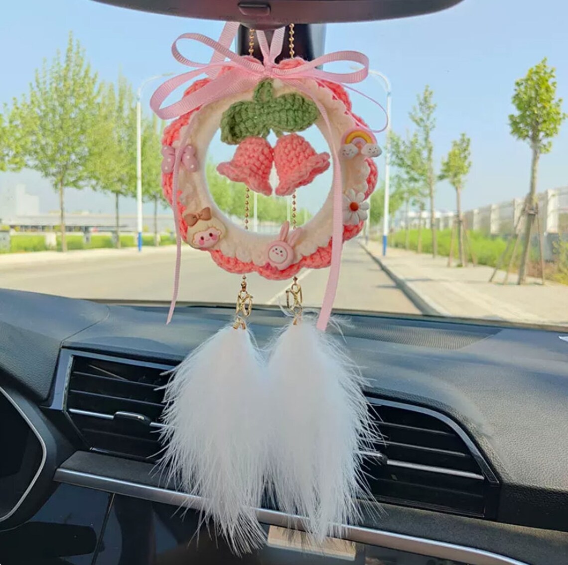 Cute Lily of the Valley Crochet Car Charm Handmade Car Rear - Etsy