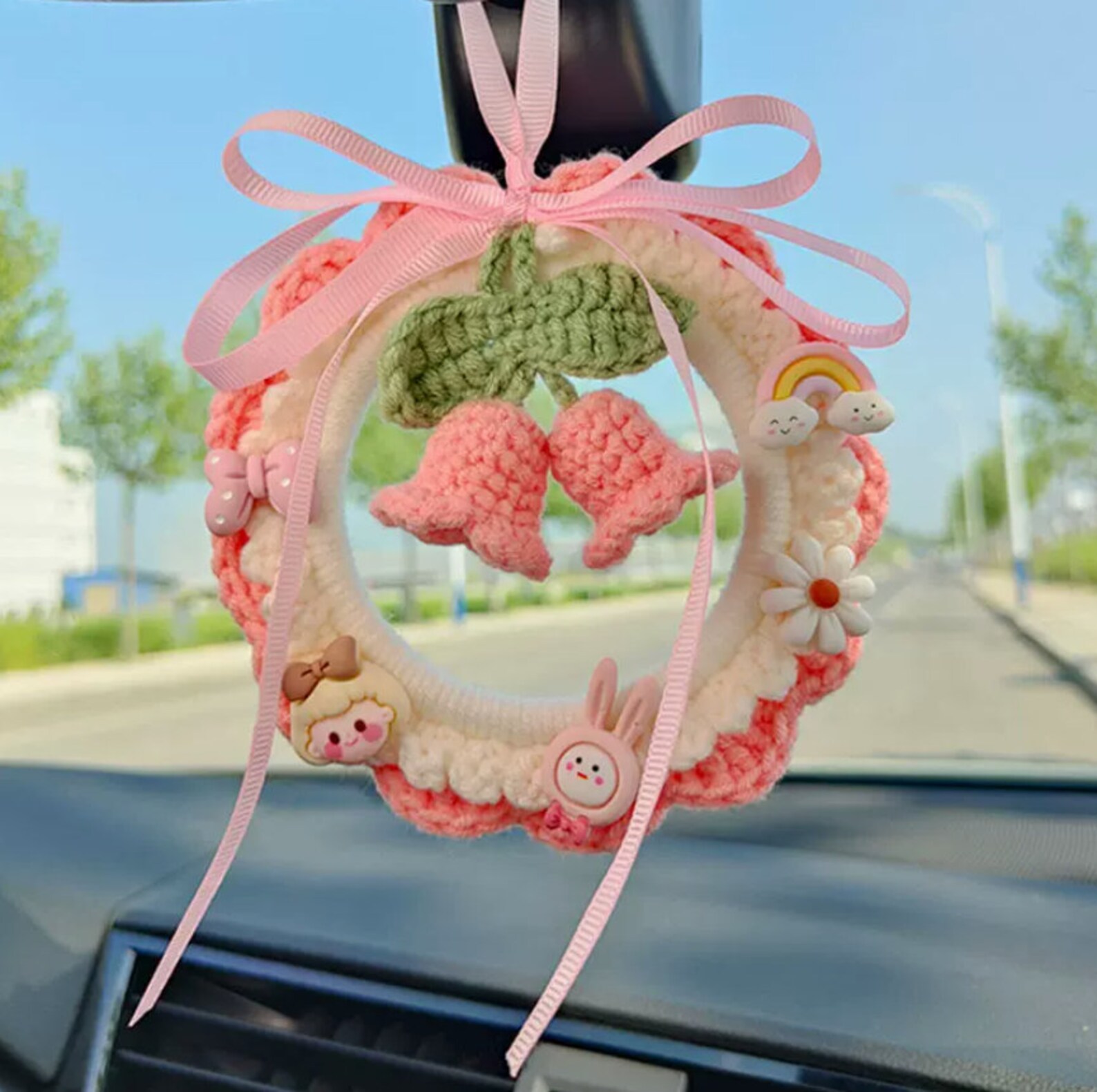 Cute Lily of the Valley Crochet Car Charm Handmade Car Rear - Etsy