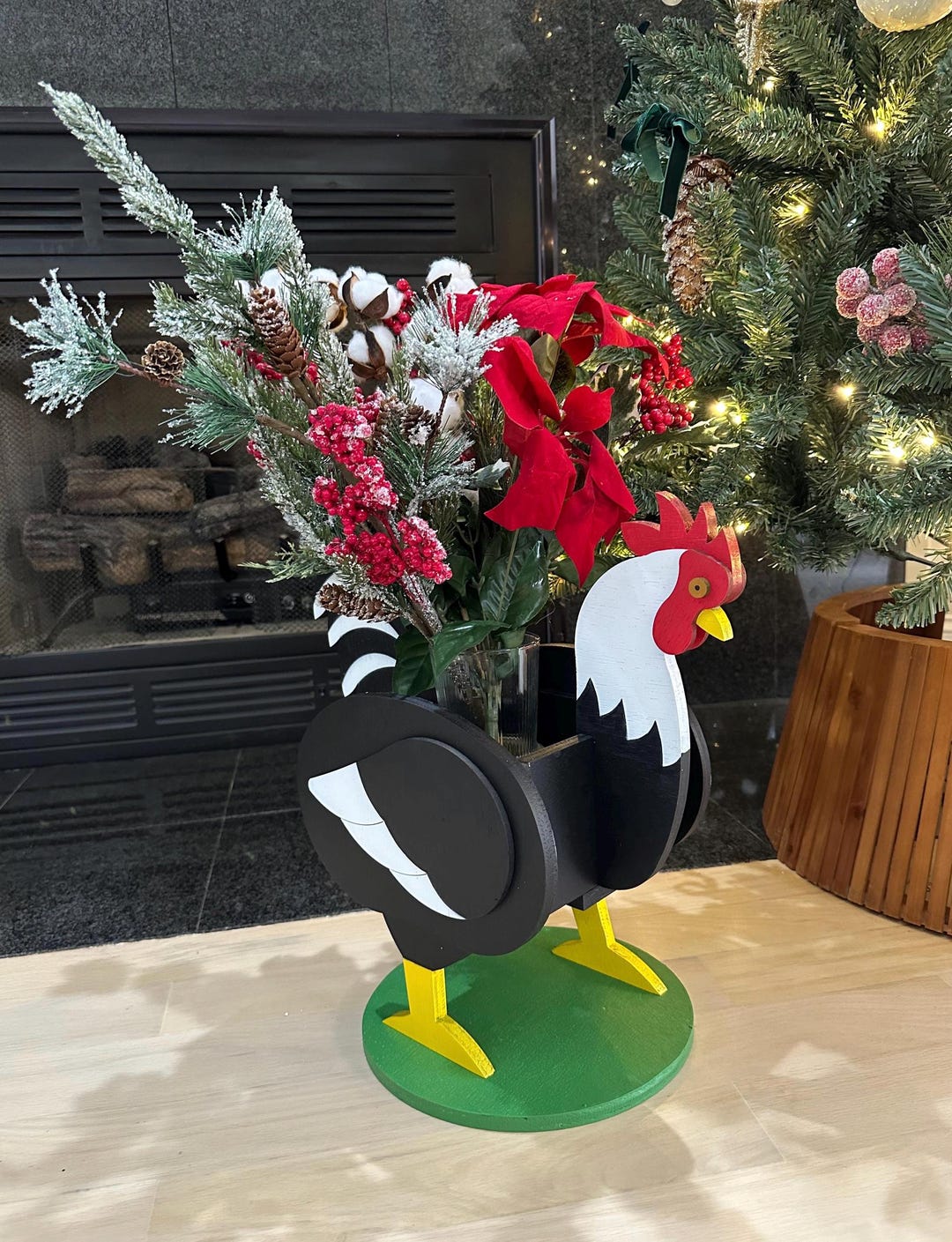 Custom Rooster Chicken Flower Planter Box Made in West Virginia - Etsy
