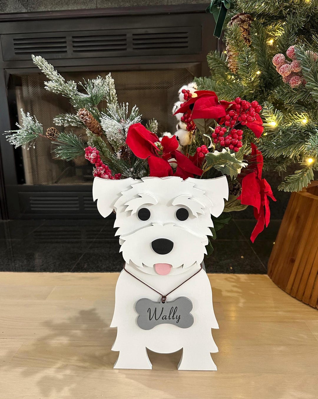Custom Yorkie Bichon Mix Wooden Flower Planter Box Gift Dog Planter ...