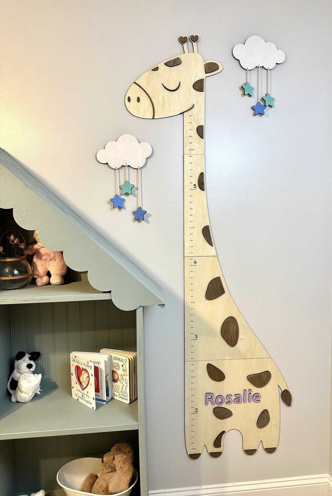 Giraffe Growth Height Chart Personalized Wooden Nursery Decor Height ...