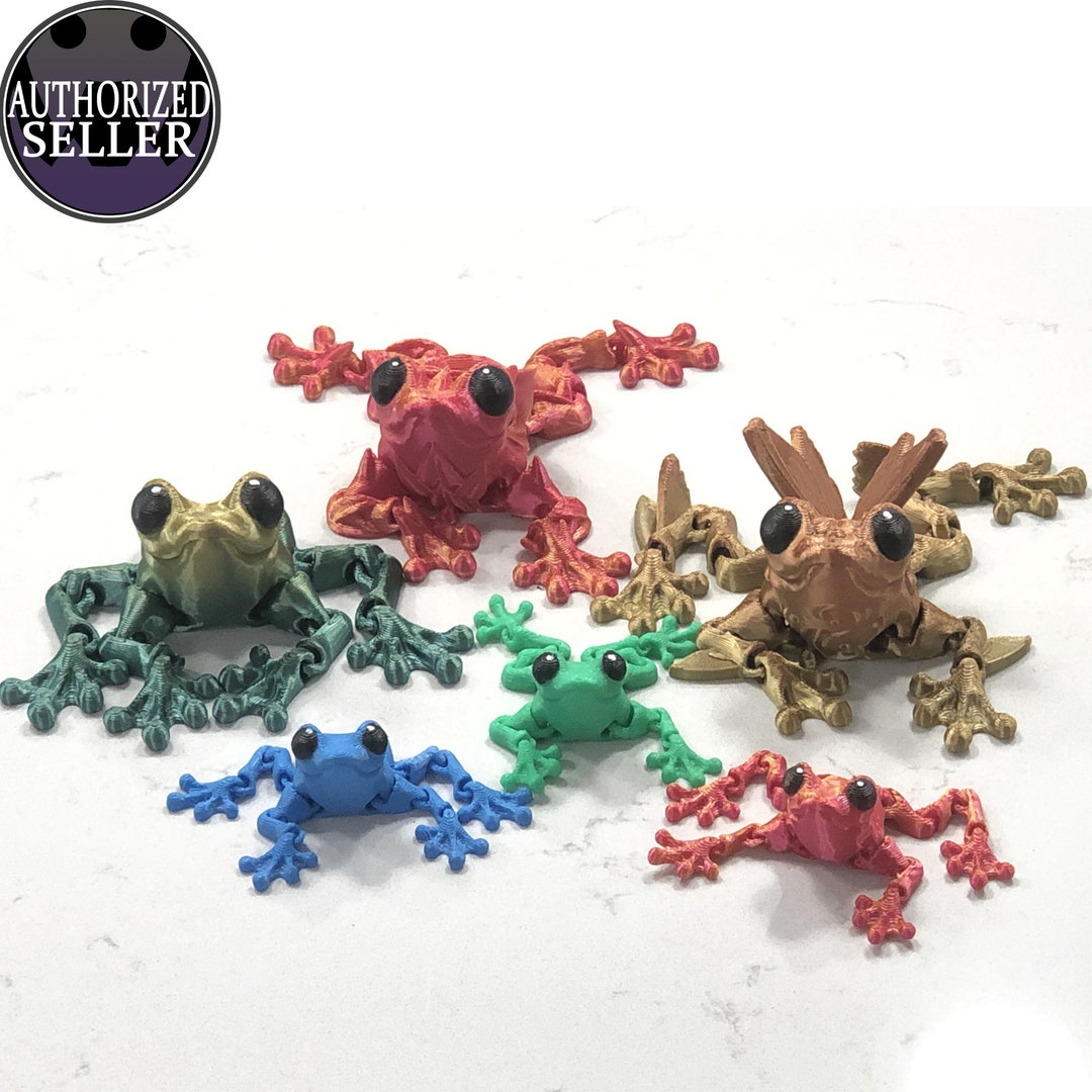 Articulated Cinder Frog Toy Fidget Sensory Flexi Frog, Desk Fidget Toy ...