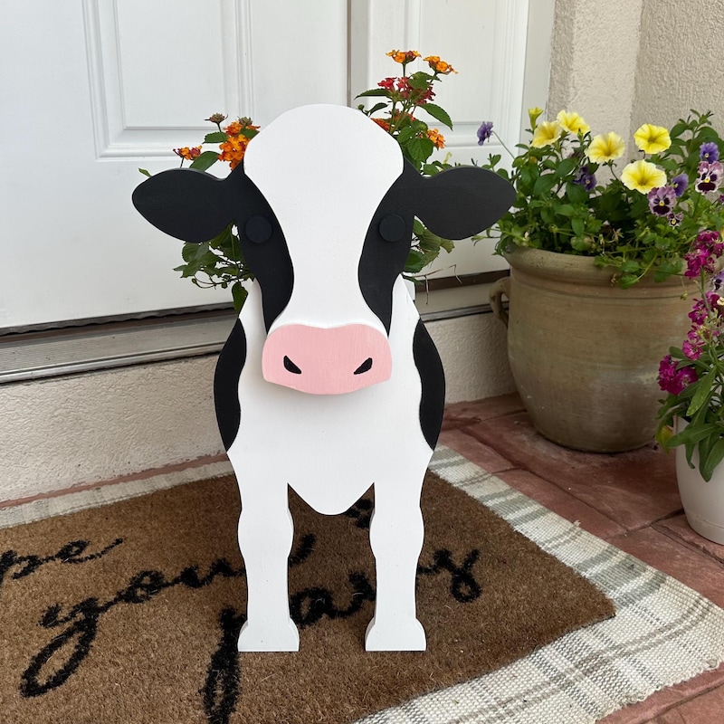 Wooden Cow Planter - Etsy