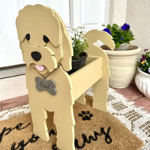 Cockapoo Wooden Flower Planter Box Gift Dog Planter Made in West ...