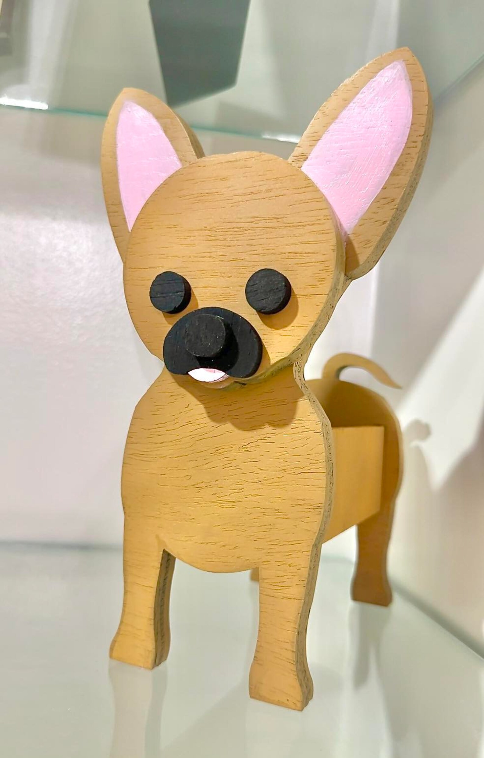 Chihuahua Mini Wooden Succulent Flower Planter Box Small Desktop Model ...