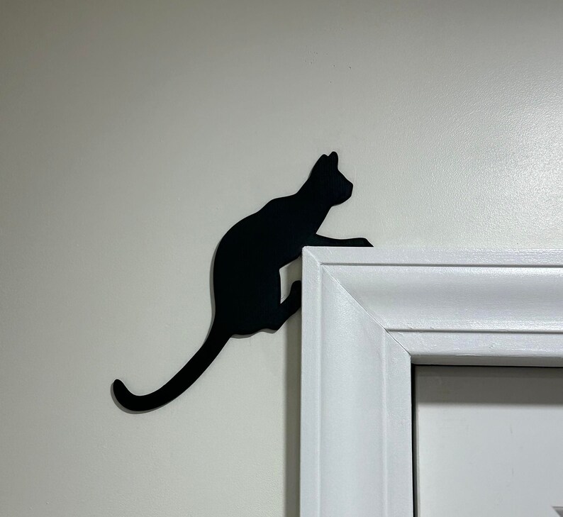 Door Corner Décor Cat Topper Black Cat Silhouette Four Poses - Etsy