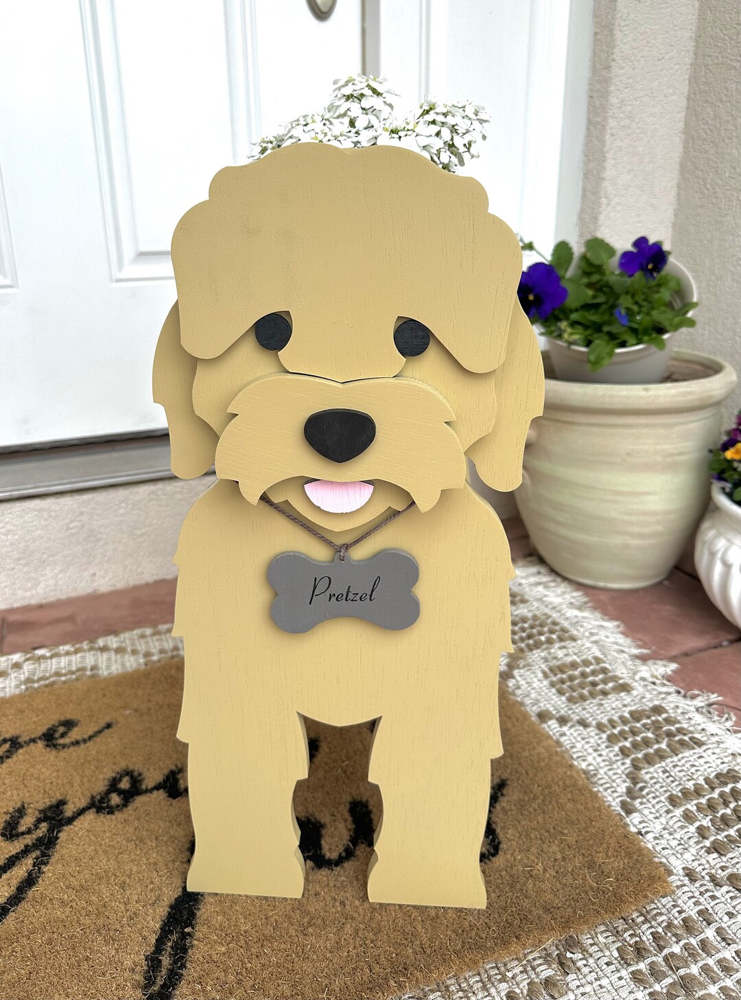 Cockapoo Wooden Flower Planter Box Gift Dog Planter Made in West ...