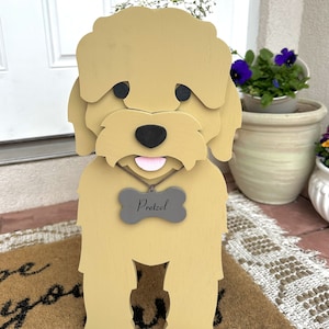 Cockapoo Wooden Flower Planter Box Gift Dog Planter Made in West ...