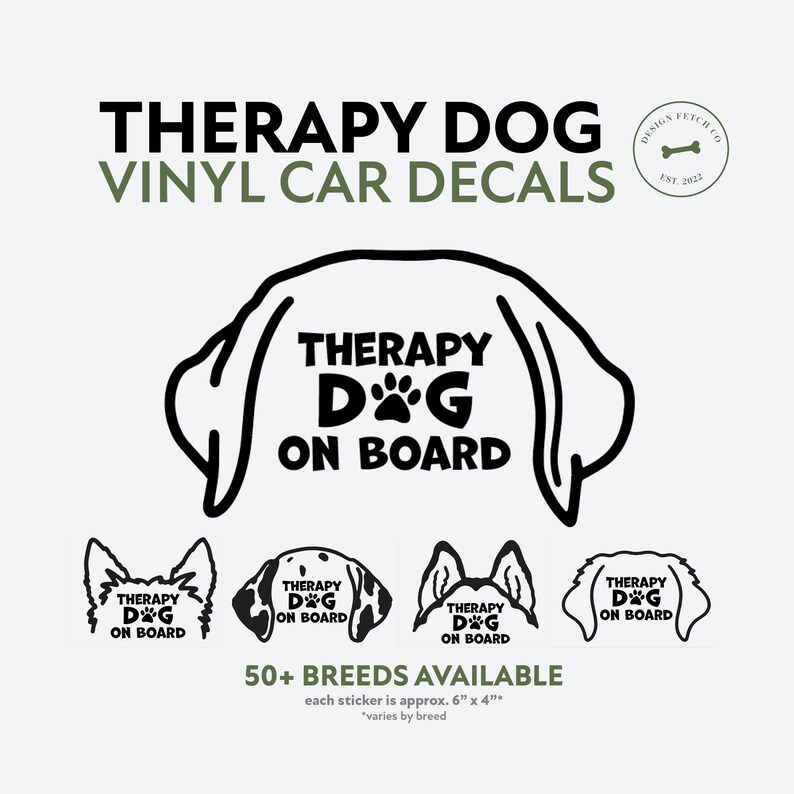 Therapy Dog Vinyl Car Decals - Etsy