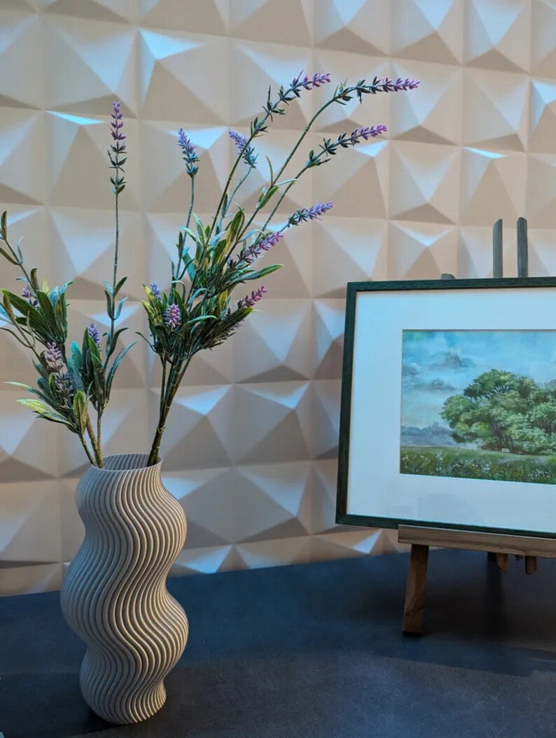 Modern Wave Shaped Vase Elegant 3D Print for a Contemporary Touch to ...