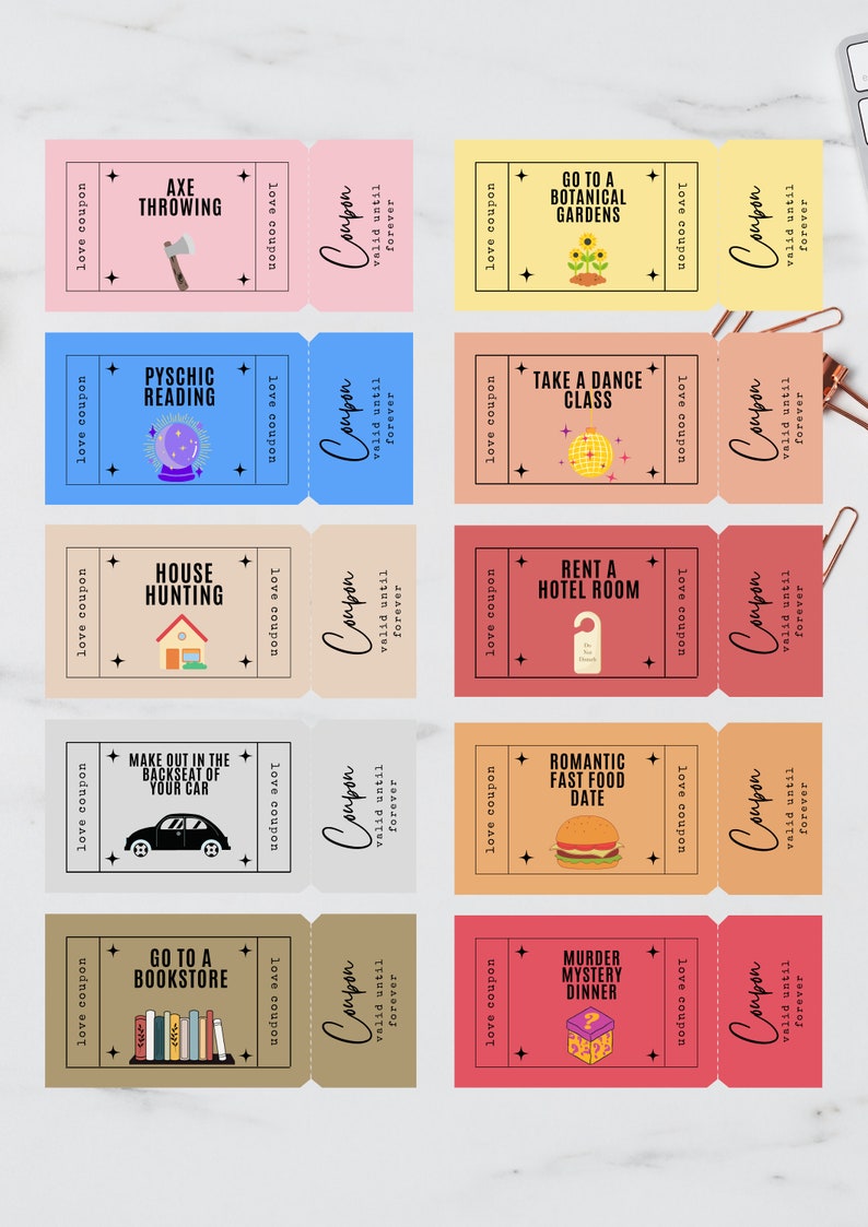 Printable Love Coupon Book: 60 Date Night Ideas (digital Download) - Etsy