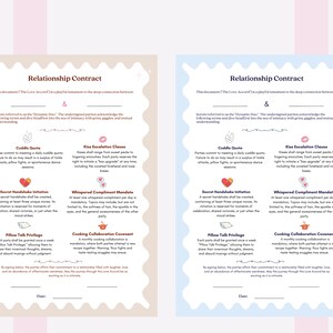 Funny Relationship Contract: Editable Couple Gift (PDF) - Etsy