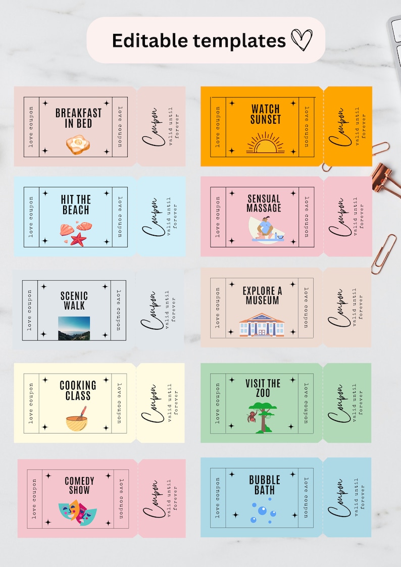 Printable Love Coupon Book: 60 Date Night Ideas (digital Download) - Etsy