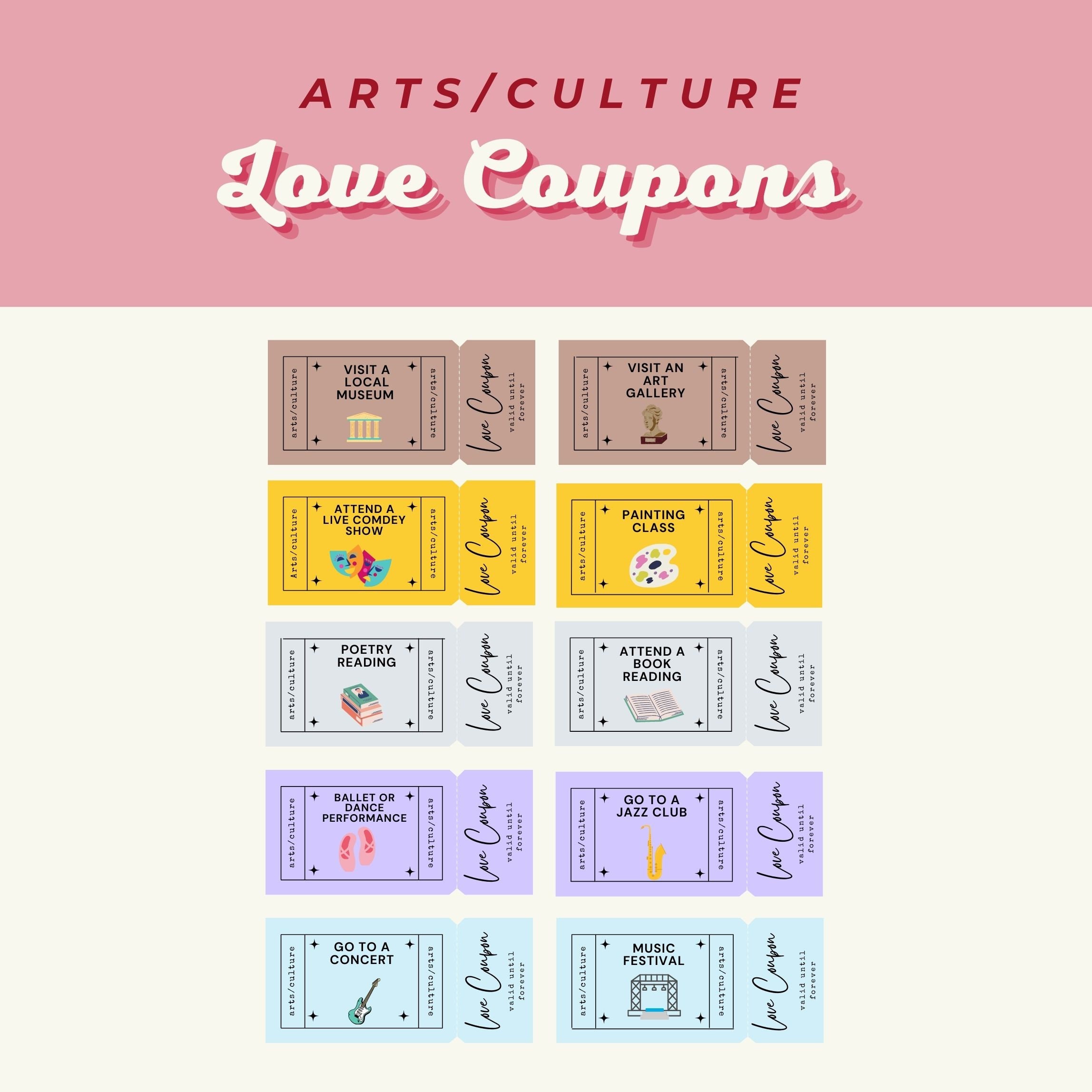 Printable Love Coupons, Digital Love Coupons for Him, Valentine's Day ...