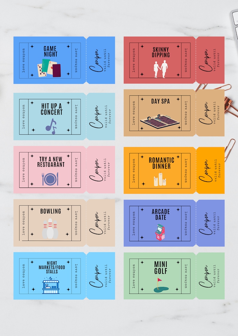 Printable Love Coupon Book: 60 Date Night Ideas (digital Download) - Etsy
