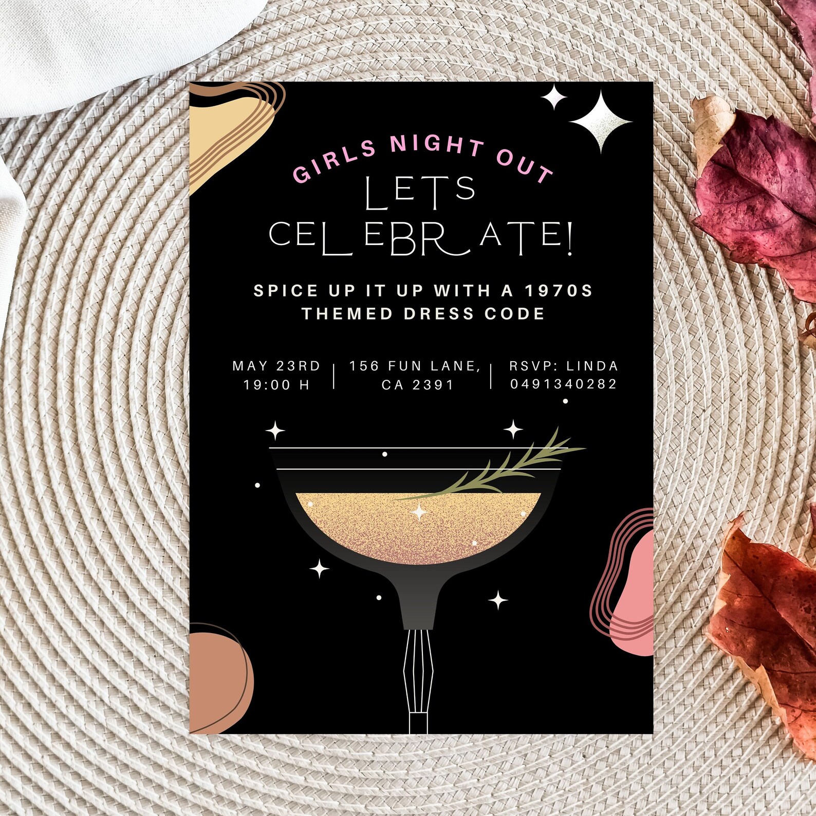 Editable Girls Night Out Invitation, Printable Girls Night Out, Canva ...